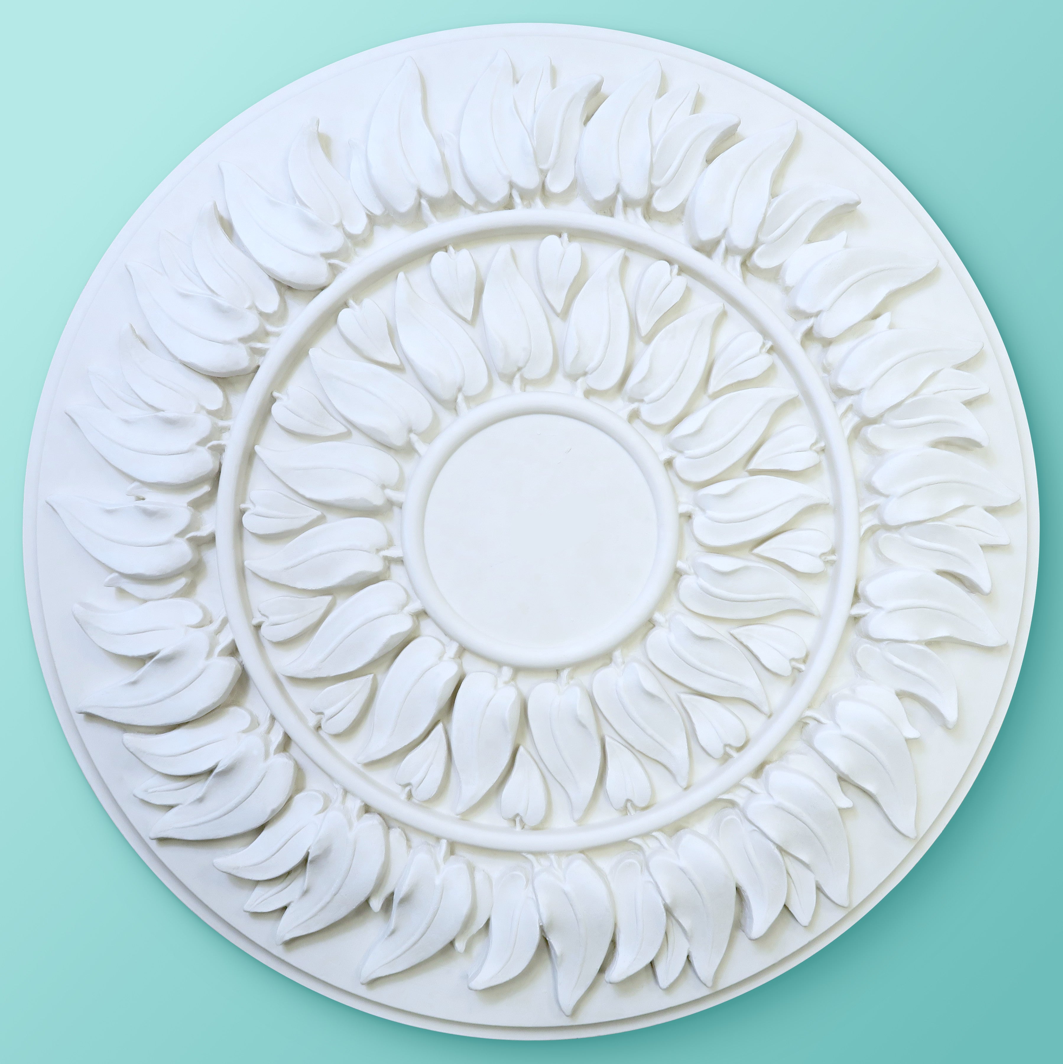 Allerton - Plain Leaf Ceiling Rose - 615mm – bespoke-plaster