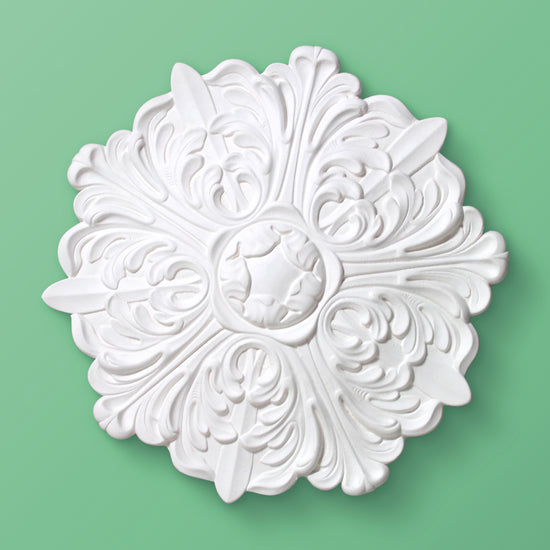 Leaf Ceiling Rose - Small Adam Acanthus - 340mm – bespoke-plaster
