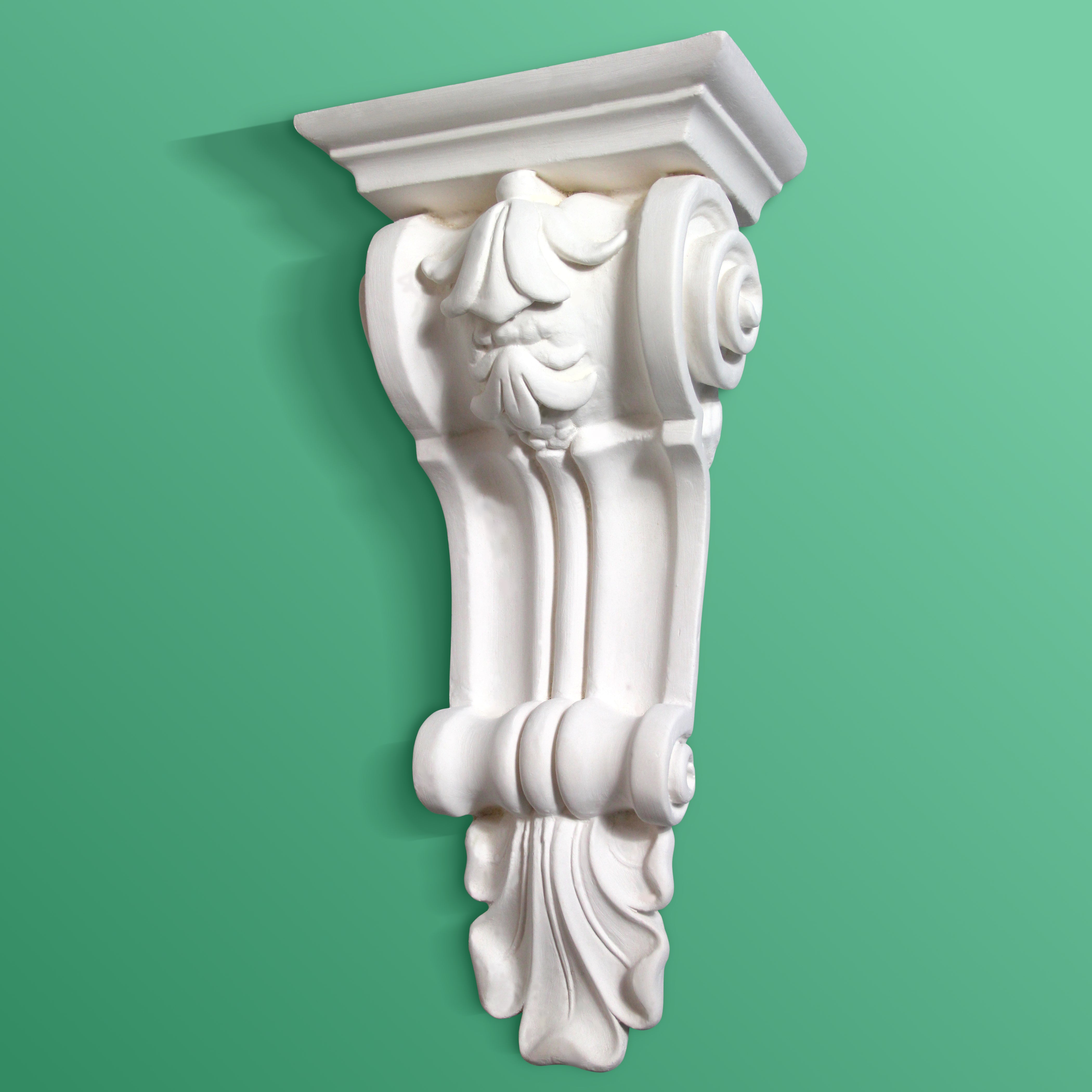Small Scroll with Leaf Corbel – bespoke-plaster