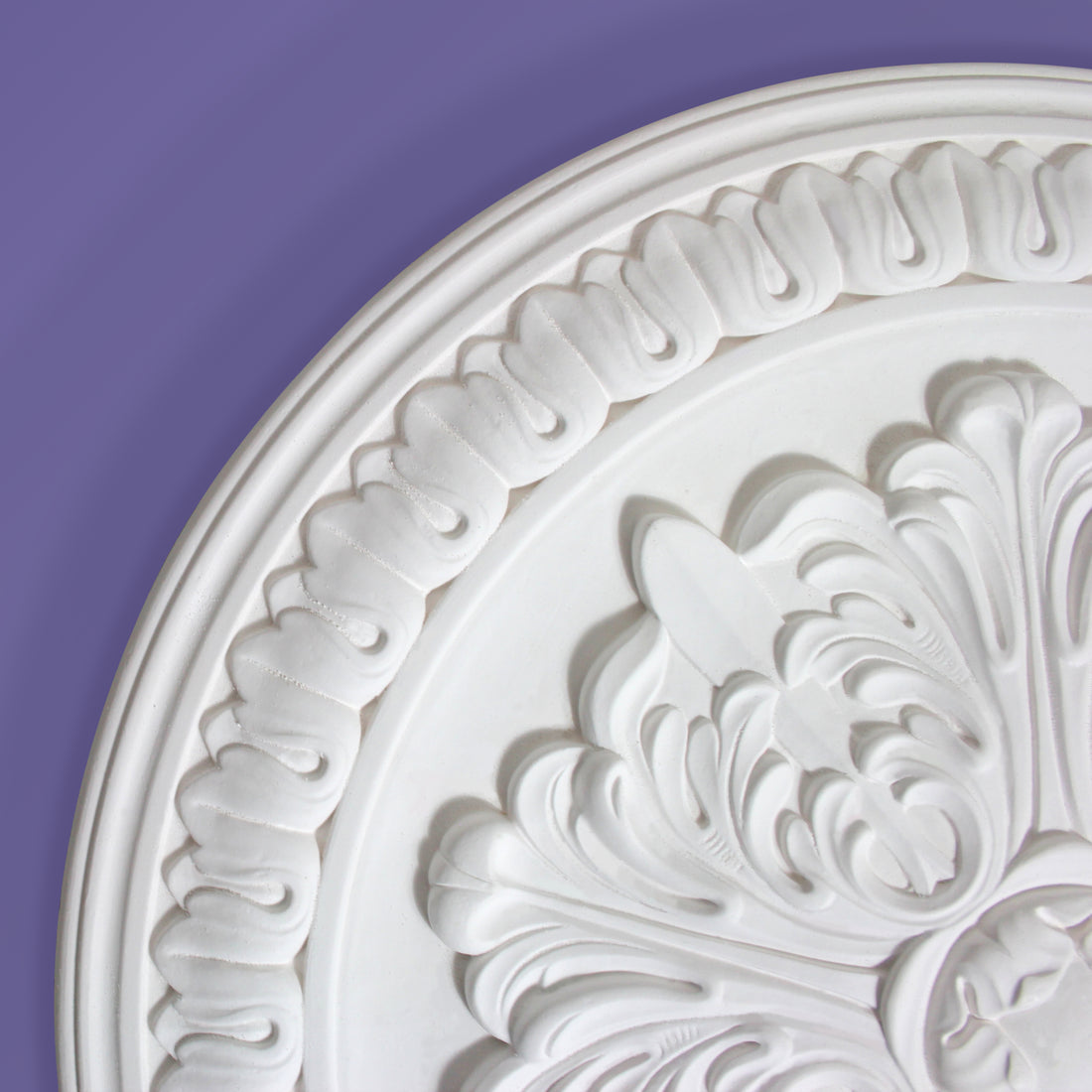 Leaf Ceiling Rose - Lamb's Tongue - 520mm – bespoke-plaster