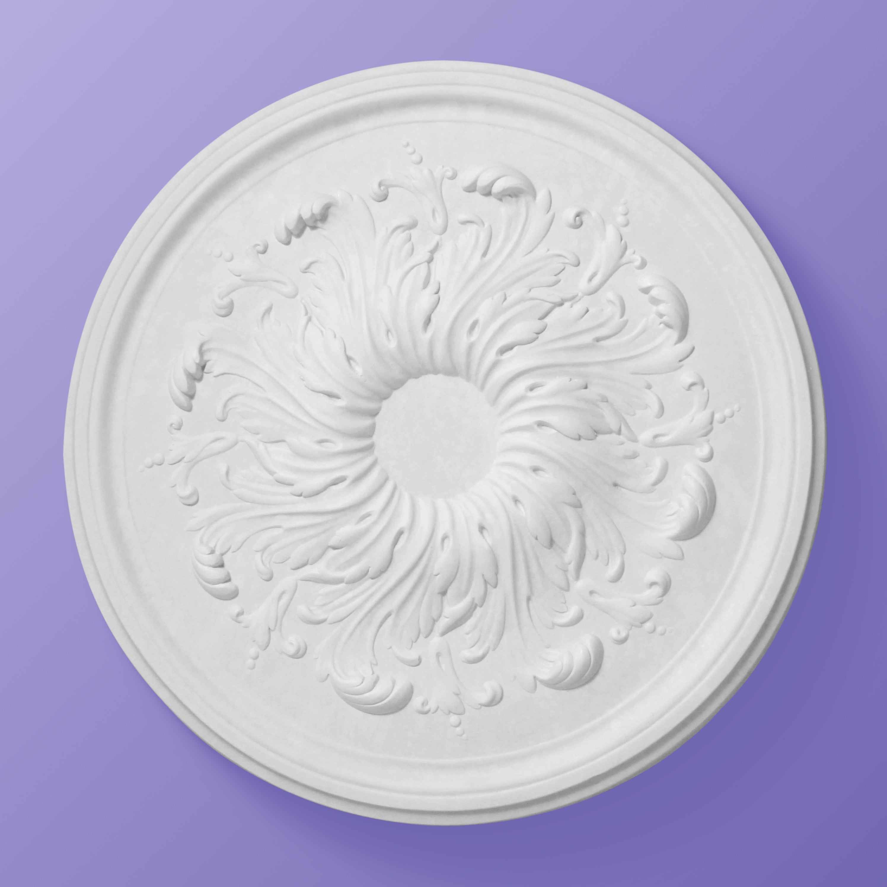 Leaf Ceiling Rose - Plain Acanthus - 500mm – bespoke-plaster