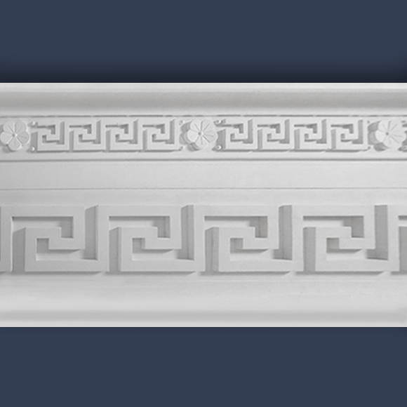 Large Greek Key Cornice with 2 Lighting Troughs – bespoke-plaster