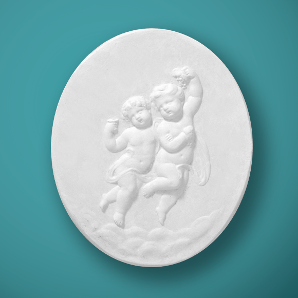 Cherubs Playing Upon Clouds Plaster Plaque – bespoke-plaster